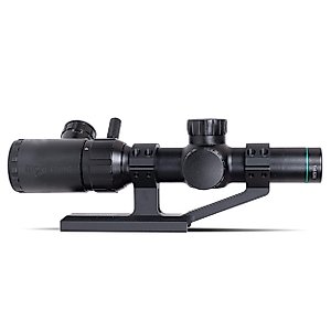 Monstrum 1-4x20 Rifle Scope with Rangefinder Reticle | ZR255 H-Series Offset Scope Mount | Bundle