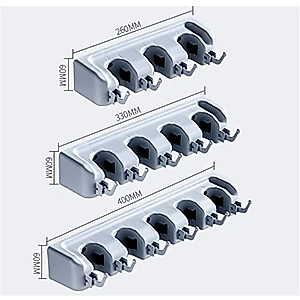 KK5 Broom Holder Rack & Garden Tool Organizer Rake or Mop Handles, Wall Mounted Commercial Organizer Saving Space Storage Rack for Kitchen Garden and Garage