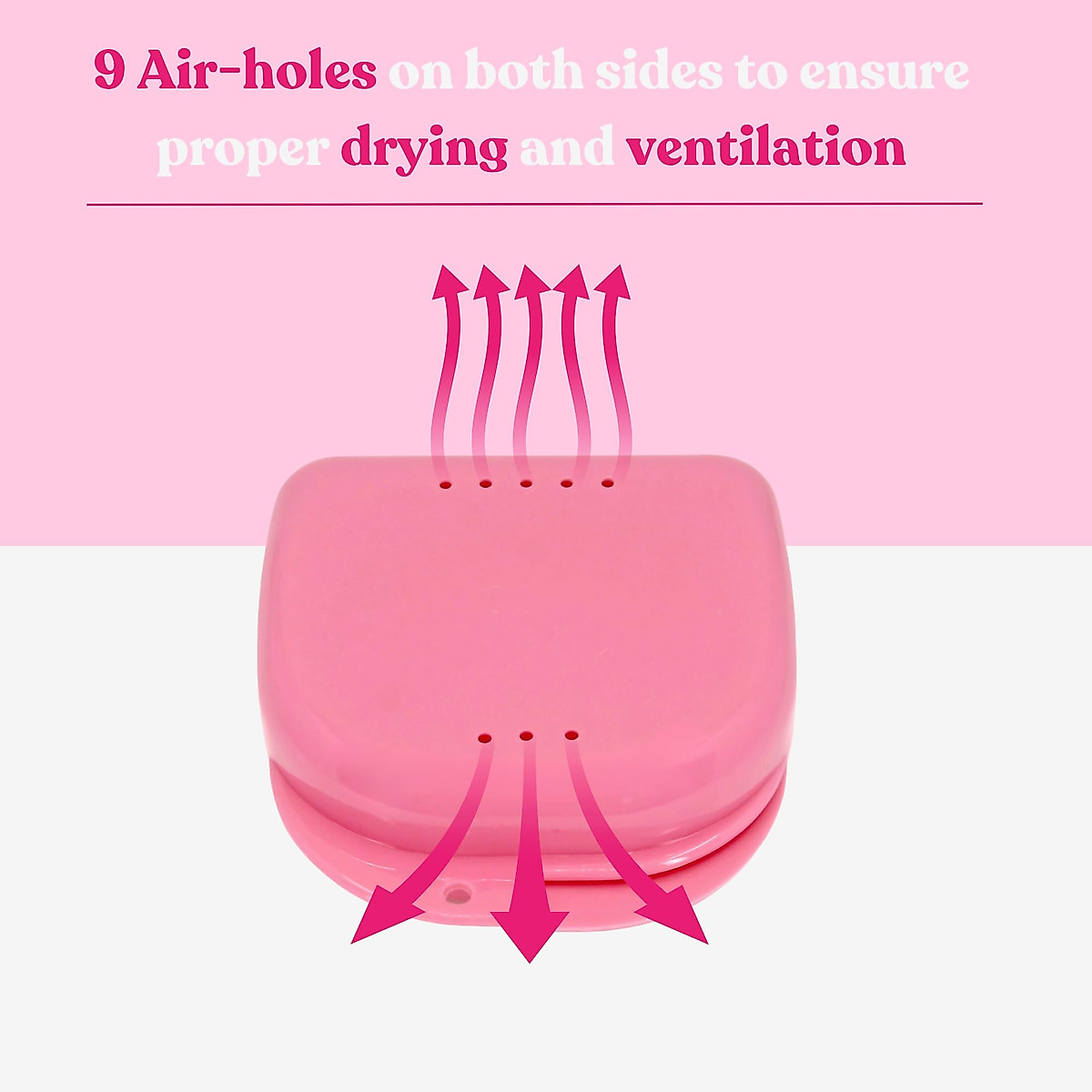 Genco Dental Retainer Case with Vent Holes - Orthodontic container for holding retainers, aligner, night-guard/mouth-guard. Small and Durable retainer case