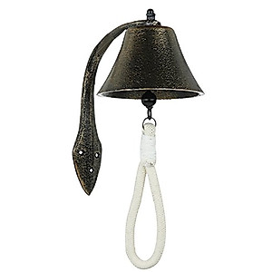 Upstreet Dinner Bell for Outside or Inside Made of Red Copper Hanging Bell, Cast Iron Outdoor Bell to Wall Mounted Surfaces for Church, Home, and School Bell (Red, 6)