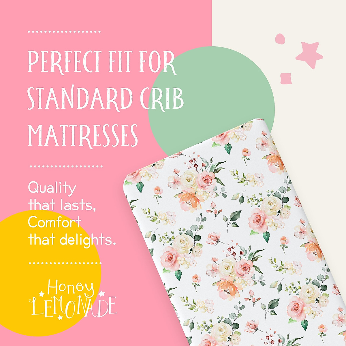 Honey Lemonade - Buttery Soft Rayon Baby Crib Sheets Girl and Boy - Infant Shower Gift - Standard Crib Sheets - Fitted & Breathable Crib Mattress Sheet - Toddler Sheet 52 x 28 x 7 inches