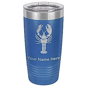 LaserGram 20oz Vacuum Insulated Tumbler Mug, Lobster, Personalized Engraving Included (Dark Blue)