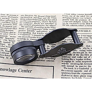 Folding 30X Optics Loupes Magnifying Glass, Portable Magnifier with Rotating Protective Case Metal Microscope Pocket Magnifying Eye Glass Lens for Reading Jeweler Coins Stamps