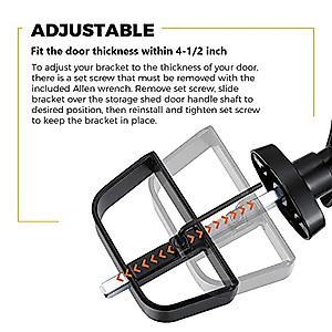 Hurrikom 5-1/2" L-Handle Lock kit, Shed Door Latch with 5 Keys, 5-1/2" Stem Shed L-Handle Lock Kit for Sheds Doors, Playhouses, Chicken Coops,Camper, RV, Garage Door(Black).