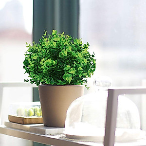 SIAMO Artificial Plants 20 Bundles,Fake Plants Decor Outdoor Hanging Plants Eucalyptus Stems Leaves Boxwood Greenery for Garden Porch Window Box Home Wedding Farmhouse Décor(Green)