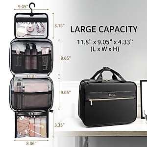 BIRFORK Travel Toiletry Bag, Large Hanging Toiletry Bag for Women Men, Cosmetic Makeup Bag for Traveling, Makeup Organizer for Full-Size Shampoo, Travel Essentials Bag