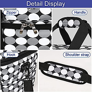 Knitting Bag, Yarn Tote Organizer with Cover and Ajustable Inner Divider for Crochet Hooks, Knitting Needles(up to 14”), Yarn Storage Bag for Carrying Projects and Supplies(No Accessories Included)