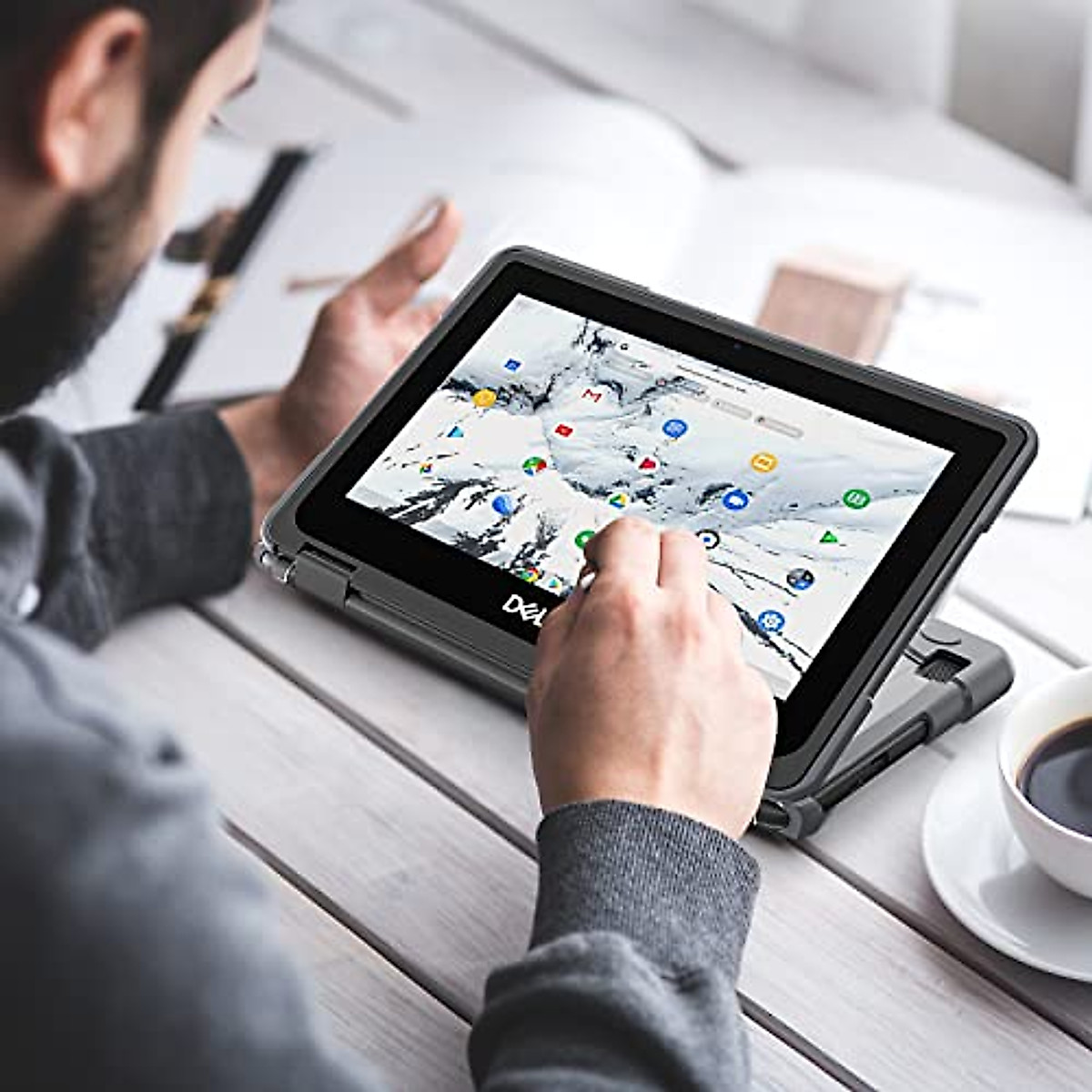 Batianda Laptop Case Fits 11" Dell Chromebook 3110/3100 Laptop Designed for K-12 Students, Teachers and Classrooms–Heavy Duty Rugged Shockproof Soft Bumpers for Reliable Device Protection,Gray