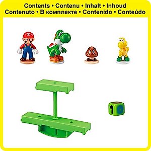 Epoch Games Super Mario Balancing Game Bundle, 3 Tabletop Action Games for Ages 4+ with 12 Collectible Super Mario Action Figures, Multi (7386)