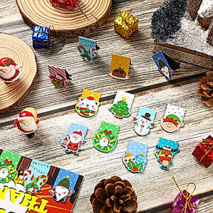 60 Pieces Christmas Magnetic Bookmarks Kids Cute Bookmarks Magnet Page Clips Bookmark with Santa Snowman Reindeer Pattern Xmas Page Clips for Kids Christmas Winter Holiday School Gifts