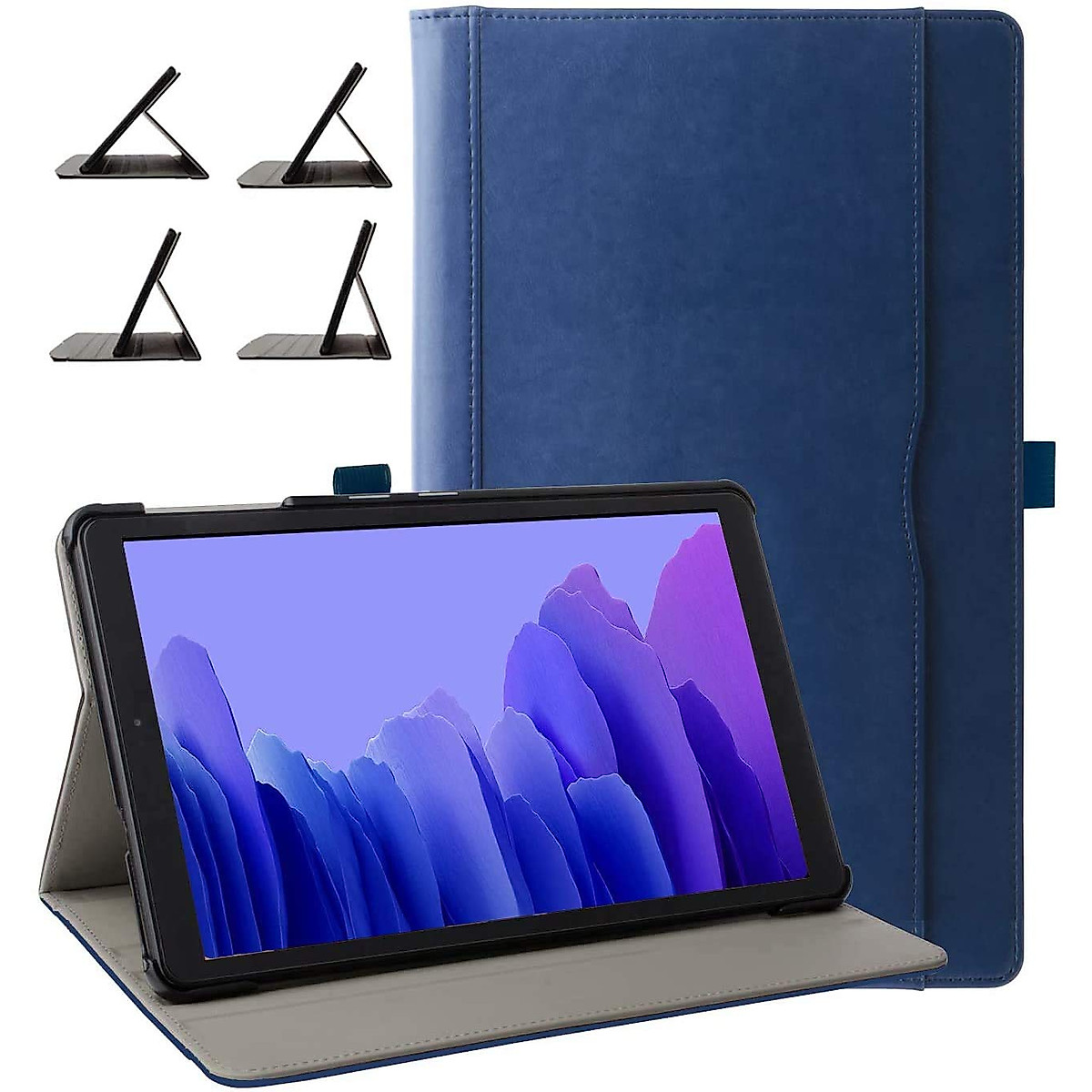 ZoneFoker for Samsung Galaxy Tab A7 10.4 2020 Case, Business Leather Cover, Multi-Angle Viewing Folio Stand Case with Pen Holder Pocket for Galaxy Tab A 7 10.4 SM-T500/T505/T507-(Blue)