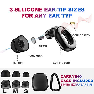 Fita + Earplugs for Noise Reduction, Reusable Silicone Ear Plugs for Sleeping Noise Cancelling, Concert, Work, Motorcycle, Travel, Shooting Sound Blocking - NRR 22dB, 6 Pairs Ear Tips in S/M/L
