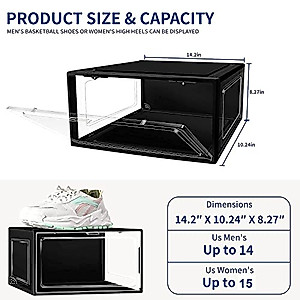 mupera X-Large Shoe Boxes Clear Plastic Stackable Shoe Storage Box with Clear Door for Closet, Plastic Shoe Boxes with Lids, Drop Front Shoe Box, Storage Containers for Organizing Sneaker(9 Pack)