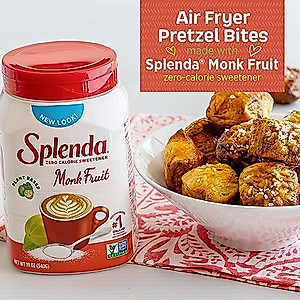 SPLENDA Monk Fruit Zero Calorie Plant Based Granulated Sweetener Jar, 19 oz