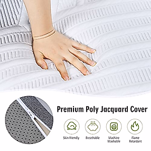 KOMFOTT 8 Inch Mattress Full Size, Cooling-Gel Memory Foam Mattress with Bamboo Charcoal Layer for Pressure Relief, Medium Firm Mattresses with Jacquard Cover, CertiPUR-US Certified Mattress in a Box