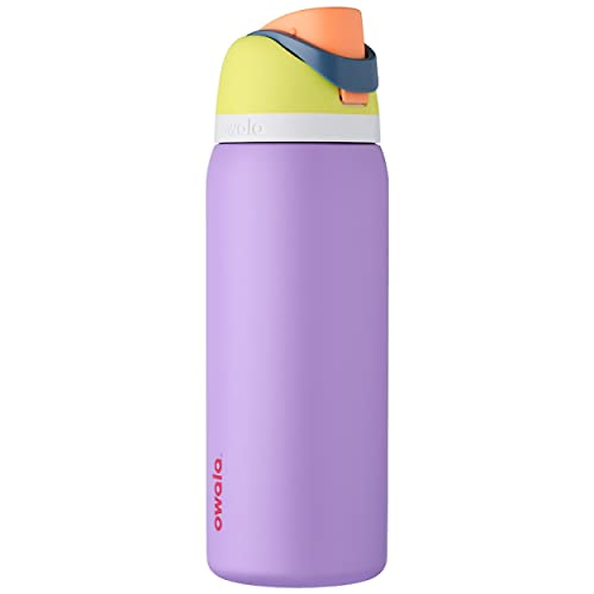 Owala FreeSip Insulated Stainless Steel Water Bottle with Straw, 32-Ounce, Retro Boardwalk & Silicone Water Bottle Boot, Anti-Slip Protective Sleeve Cover for 32-oz Stainless Steel Water Bottles, Blue