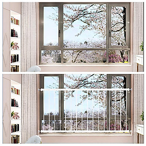 WAOWAO Window Safety Guards for Children Kids Child Toddler Pets Extra Wide White Tension Security Window Guard Gate for Home Fit 19.49-33.60" Sliding Windows (2Piece）