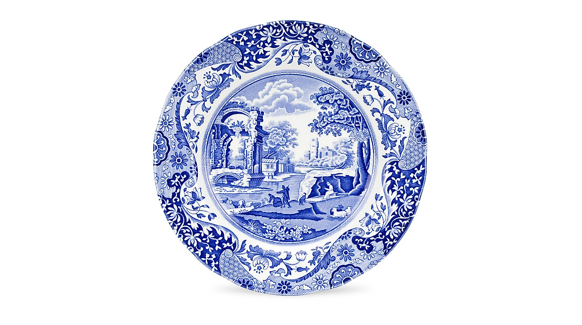 Spode Blue Italian Dinner Plates Set of 4 - Classic Elegant Dining