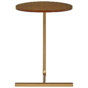 Amazon Brand – Rivet Modern End Table, 19.3 Inch Width, Natural and Gold