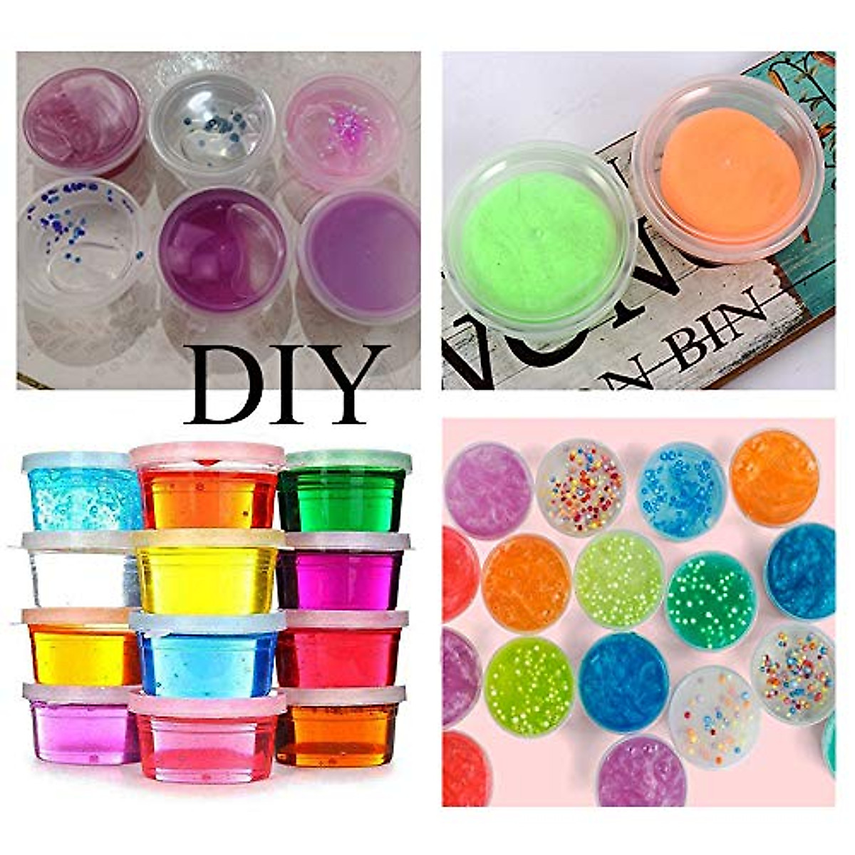 Kbraveo 80Pack 2OZ Slime Storage Containers and Foam Ball Storage Containers With Lids For 20g Slime DIY Art Craft Making Homemade