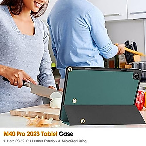 Smart Case for Teclast M40 Pro 10.1'', Ratesell Lightweight Trifold Stand Smart Case Cover with Auto Wake/Sleep for TECLAST M40 Pro / M40 / P20HD / P20S Tablet Blackish Green