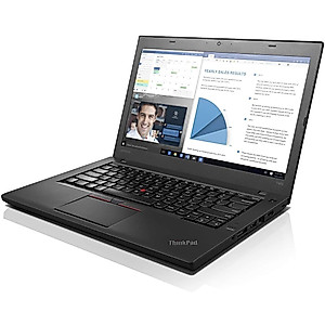 Lenovo Thinkpad T460 14 Ultrabook, Intel i7 6600U 2.6Ghz, 16GB DDR3 RAM, 256GB SSD Hard Drive, 1080p Full HD, Webcam, HDMI, Windows 10 Pro (Renewed)