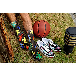 Benefeet Sox Mens Funny Crazy Socks Cool Funky Puzzle Socks Unisex Boys Puzzles 3D Printed Jigsaw Socks Youth Basketball Novelty Fun Patterned Athletic Tube Socks Gifts for Men Teenage Son