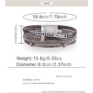 Women's Bracelet Cross Bracelet Diamond Leather Magnetic Buckle Bracelet Best Gift for Birthday Party, Thanksgiving, Christmas