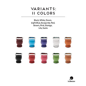 BALIBETOV [New Leather & Glass Yerba Mate Gourd Set (Mate Cup) with Yerba Mate Bombilla (Straw) (Brown)