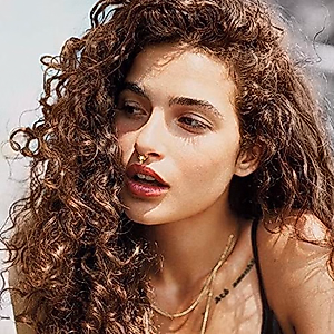 SAILIMUE 8Pcs 16G Septum Rings Daith Earrings Septum Piercing Jewelry 316L Stainless Steel CZ Opal Dangle Hinged Segment Septum Clicker Nose Rings Hoop Piercing Jewelry Gold 8MM