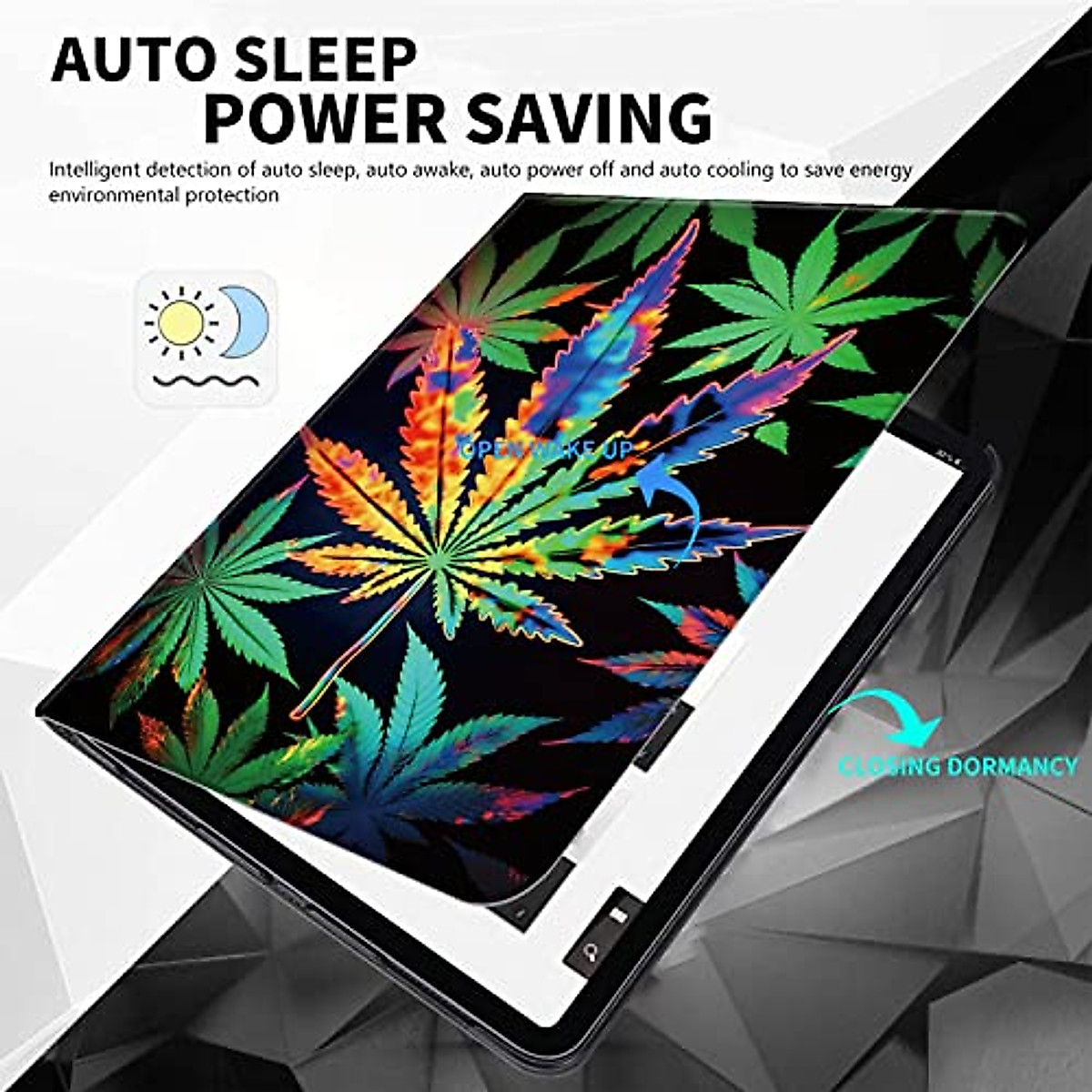 Rossy Case for Samsung Galaxy Tab A8 Case 10.5 inch 2022 Slim Lightweight PU Leather Adjustable Smart Stand Cover with Auto Wake/Sleep for Samsung Tab A8 2022 (SM-X200/X205/X207),Marijuana Leaf Weed