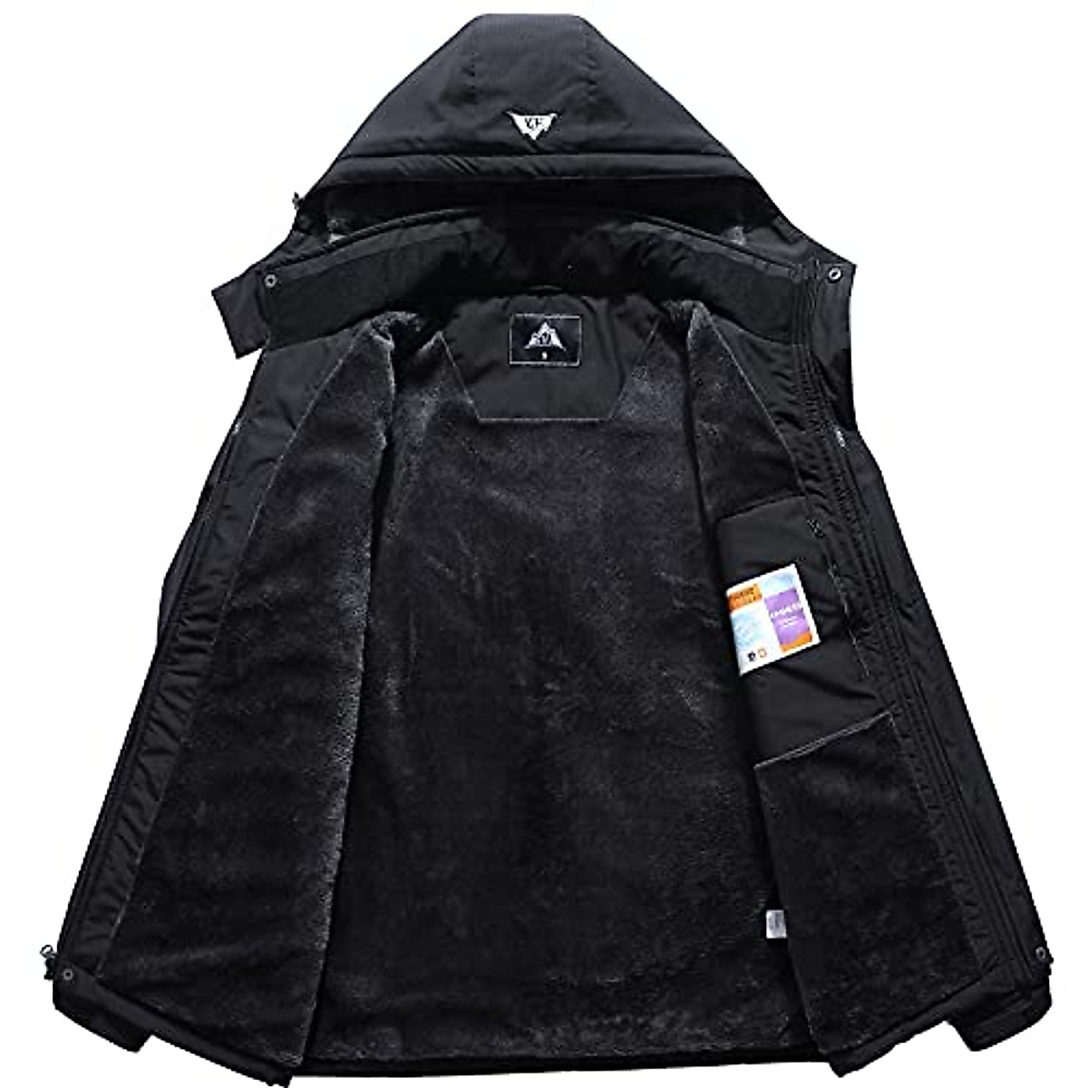 MOERDENG Men's Mountain Waterproof Ski Jacket Windproof Rain Windbreaker Winter Warm Hooded Snow Coat