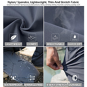 ReFire Gear Mens Summer Lightweight Quick Drying Sportswear Outdoor Pants Stretch Multi-Pockets Rip-Stop EDC Army Combat Work Tactical Pants