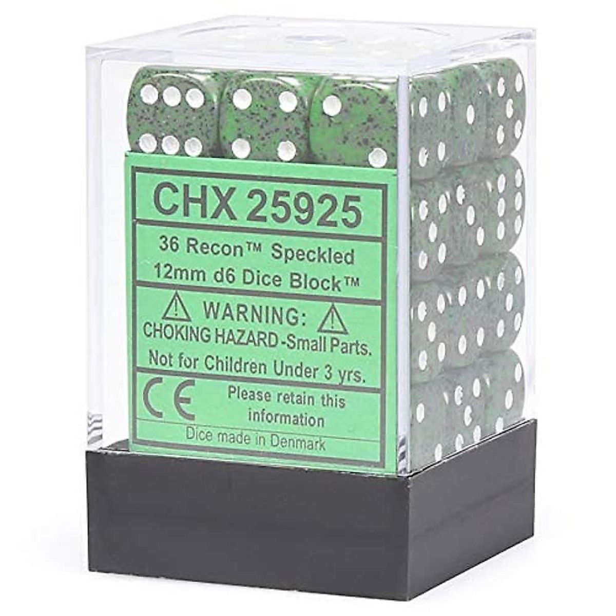 DND Dice Set-Chessex D&D Dice-12mm Speckled Recon Plastic Polyhedral Dice Set-Dungeons and Dragons Dice Includes 36 Dice – D6 (CHX25925)