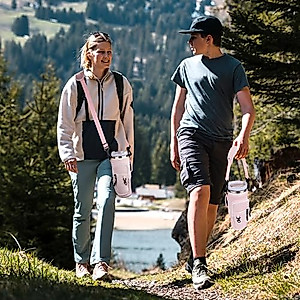 BABORUI Water Bottle Holder for Stanley with Strap, Water Bottle Carrier for Stanley 40oz, Adjustable Crossbody Shoulder Hand Strap 2 Pouch Water Bottle Accessories for Travelling Hiking Camping