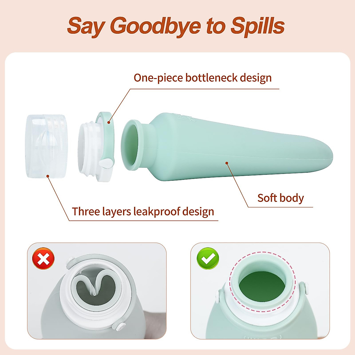 CCTIVED Travel Bottles for Toiletries, 23 Pack TSA Approved Silicone Travel Size Containers with Lable and Clear Bag, Leak Proof Refillable Travel Toiletry Bottle for Shampoo,Lotion,Conditioner