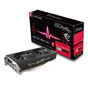 SAPPHIRE Radeon 11265-05-20G Pulse RX 580 8GB GDDR5 Dual HDMI/ DVI-D/ Dual DP OC with Backplate (UEFI) PCI-E Graphics Card Graphic Cards