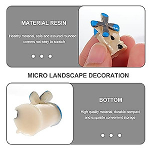 ARTIBETTER 20Pcs Miniature Windmill Figurines Fairy Garden House Mini Resin House Flower Pot Plant Home Decor Bonsai Micro Landscape Figurines Ornament