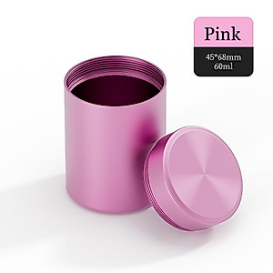 Gosstek 2PCS Aluminum Storage Jar Portable Airtight Container Bottle Multipurpose Storage Container for Spices, Coffee & Teas (Pink & Purple)