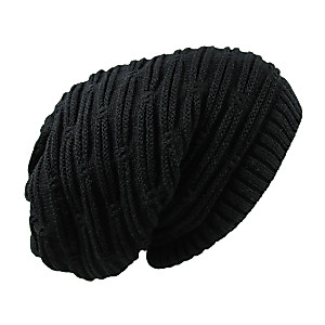 RW Rasta Stretch Long Beanie Hats Black