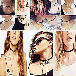 YOKER 30 PCS Necklaces Black Velvet Choker Set for Women Adjustable Classic Gothic Tattoo Lace Chokers Stretch Necklace for Party Cosplay Christmas Birthday