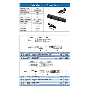 PowMr 100PCS Solar connectors -IP67 Male/Female Solar Connectors(50 Pairs Solar connectors)