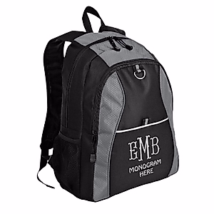 Personalized Contrast Honeycomb Backpacks, Red - Your Name - Customized Embroidery Backpack for School, Business