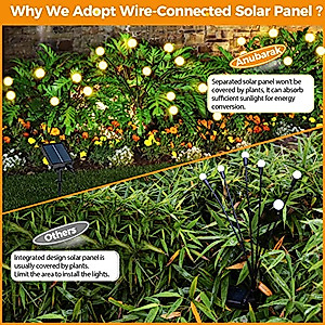 Anubarak 6 Pack Firefly Lights Solar Outdoor, Swaying Solar Garden Lights with Remote Control, 8 Flashing Modes and 20 Working Hours Garden Decor, Solar Outdoor Lights Decorative for Path Yard Patio