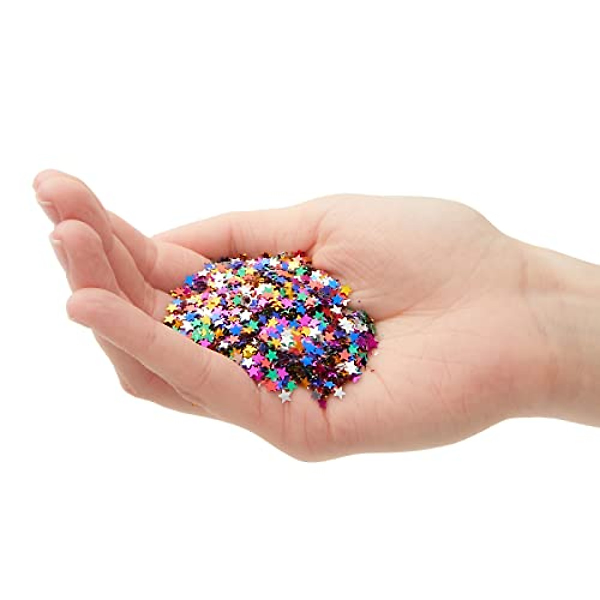 7 Ounces Rainbow Star Confetti for Table, Metallic Glitter Foil for Birthday, Balloons, Arts & Crafts, Wedding (0.1 In)