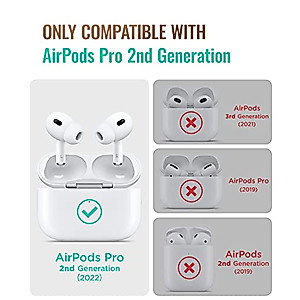 MOBOSI for AirPods Pro 2 Case 2022, Full-Body Shockproof AirPods Pro 2nd Generation Case with Keychain, Vanguard Armor Military Grade Hard Shell AirPod Pro 2 Case Cover for Men Women, Black