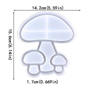 Xidmold Tray Resin Mold, Mushroom Shaped Tray Silicone Mold, Epoxy Resin Casting Molds for Jewelry Storage, Fruit Food Dish, Home Decor