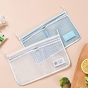 brandname Lanebudd Refrigerator Storage Mesh Bag Hanging Home Kitchen Classification Storage Bag Double Compartment Refrigerator Storage Hanging Bag 2 Pcs,White Blue,Large