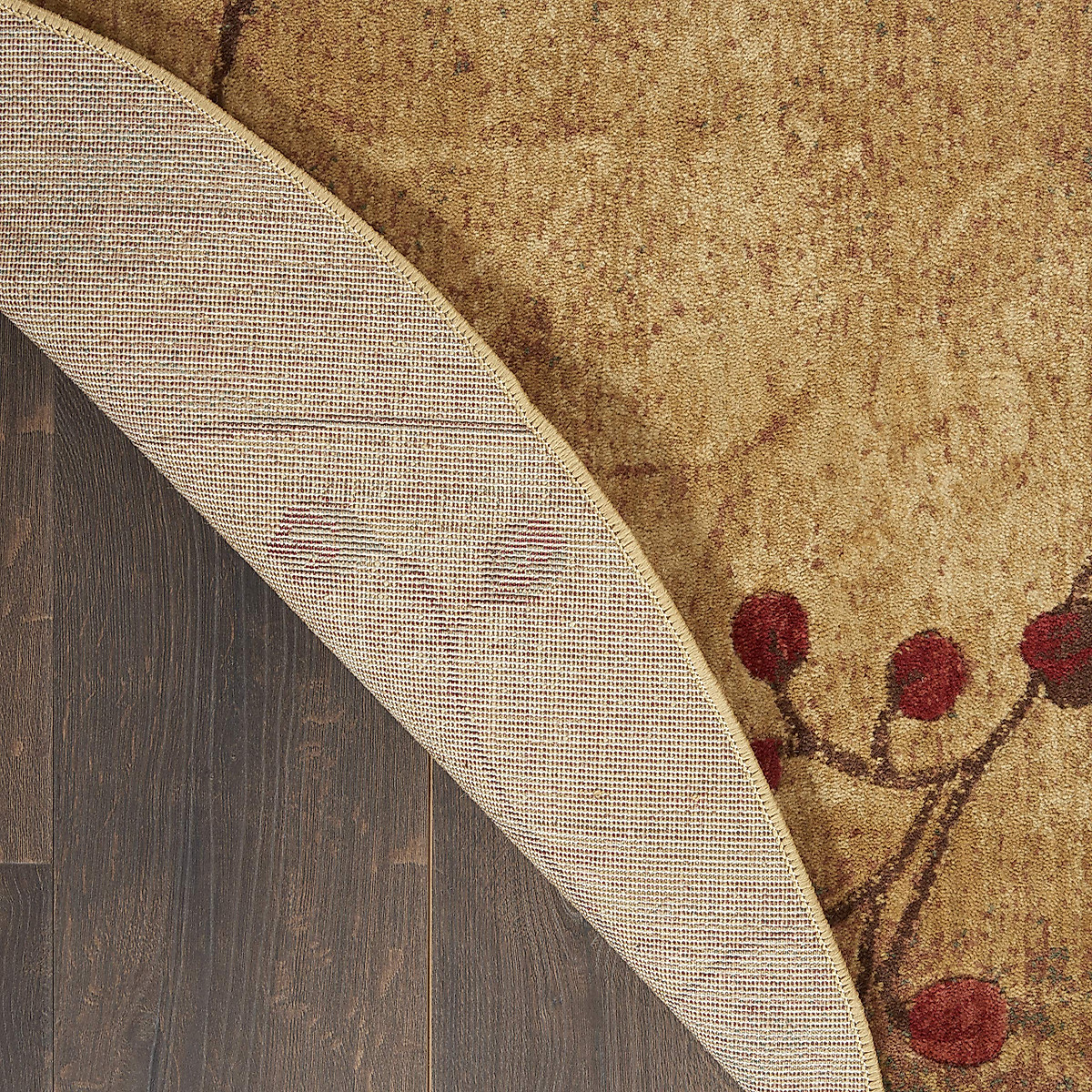 Nourison Somerset Rustic Latte 5'6" x ROUND Area-Rug, Easy-Cleaning, Non Shedding, Bed Room, Living Room, Dining Room, Kitchen (6 Round)