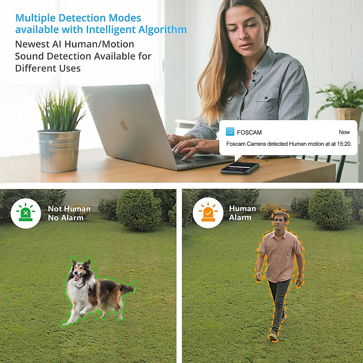 FOSCAM HT2 1080p Outdoor 2.4g/5gHz WiFi PTZ IP Camera and FAB28S Stainless Steel Waterproof Junction Box Bundle, Totally Weatherproof